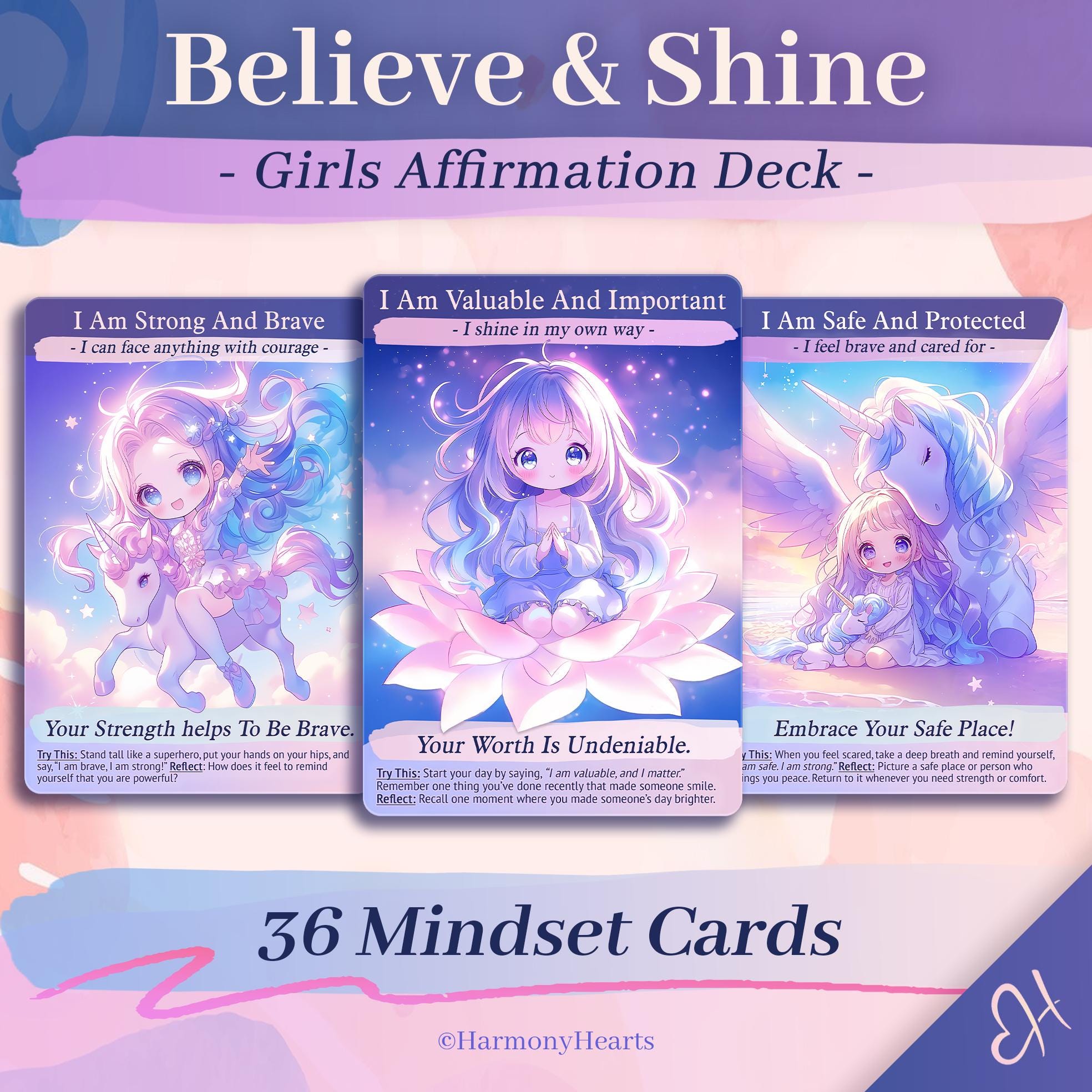 Positive Affirmation Cards for Girls – Boost Self Confidence & Self ...