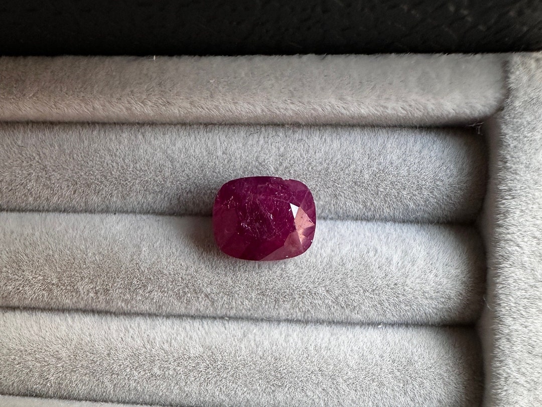 Certified Natural Burmese mogok Ruby Red Color Cushion Cut Loose ...