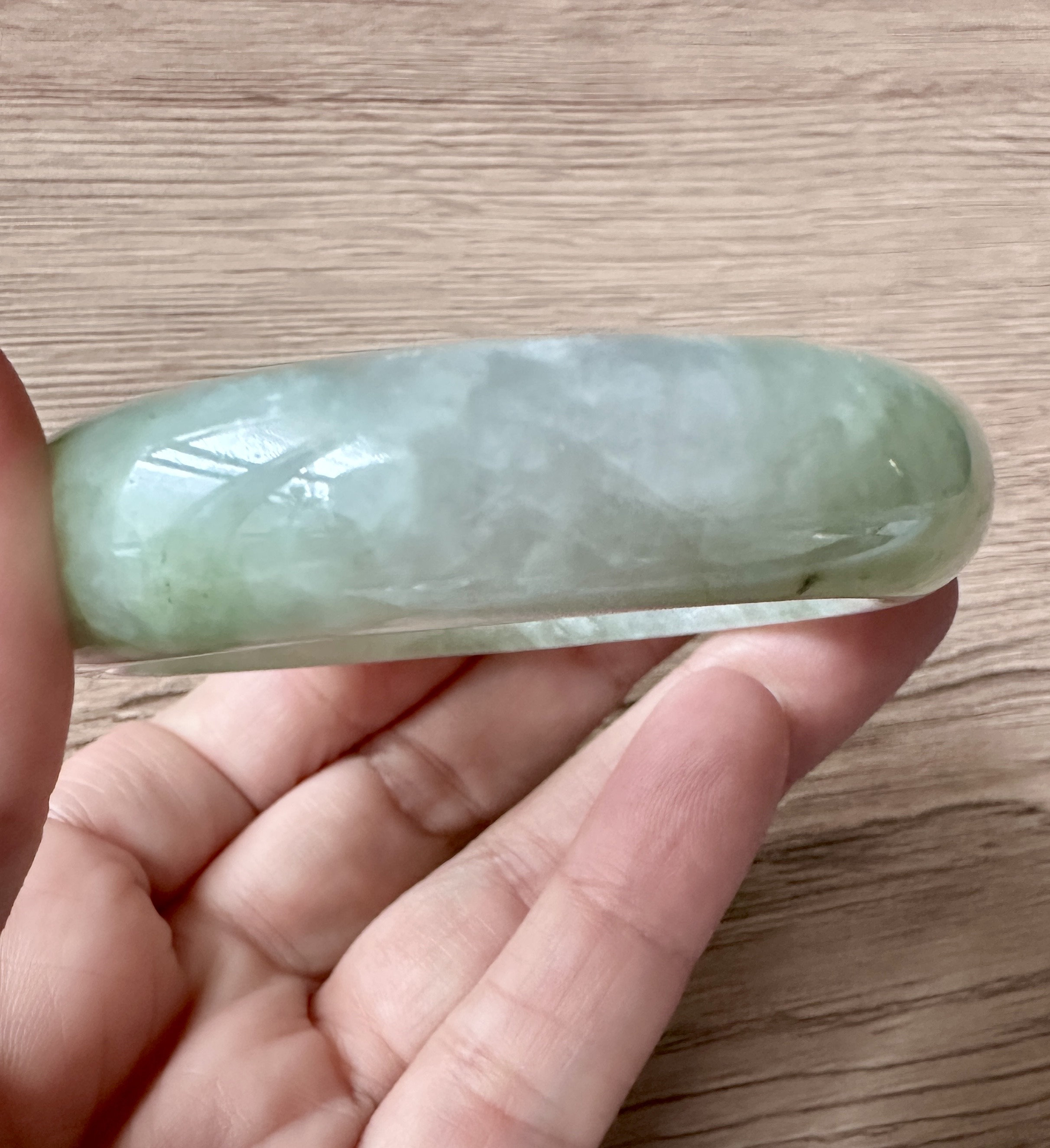 Natural Burmese Grade A Jadeite Jade Bangle, Light Green and Lavender ...