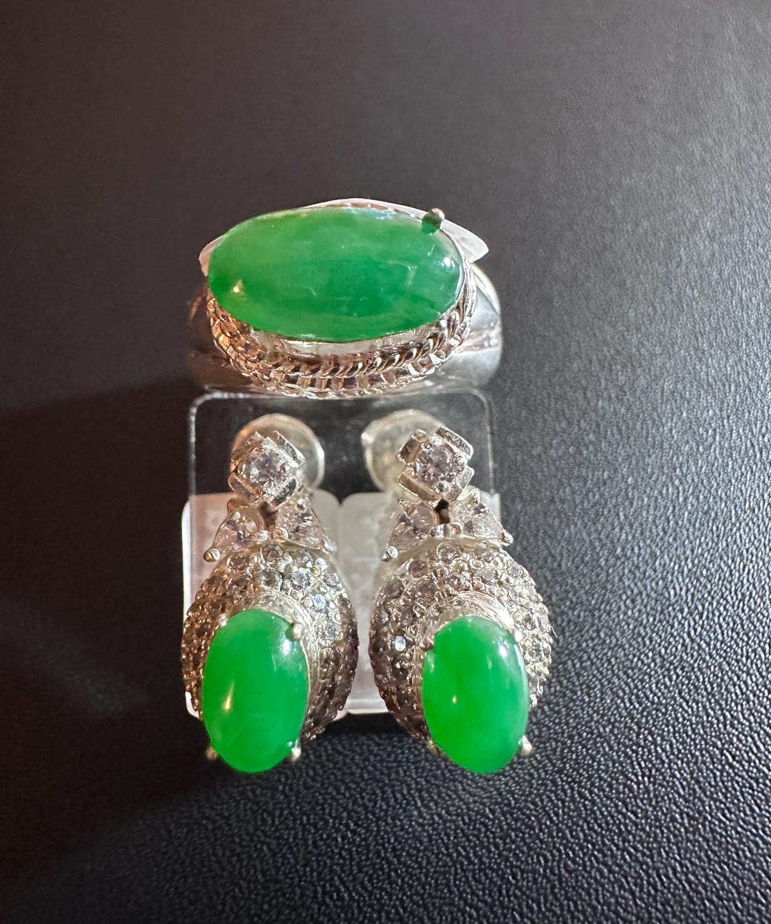 Certified Natural Burmese Grade A Bright Apple Green Color Jadeite Jade ...