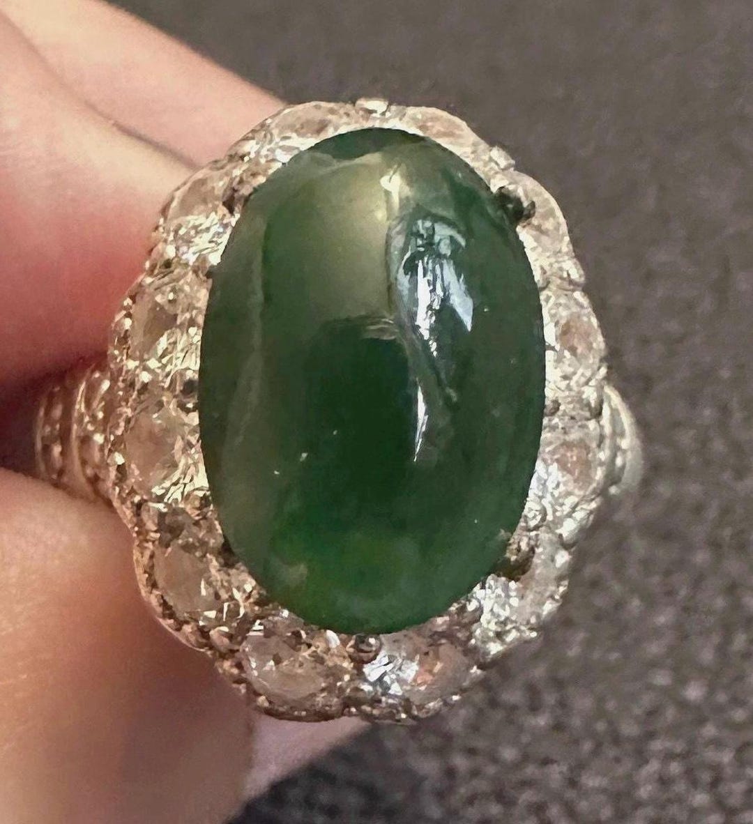 Natural Burmese Grade A Jadeite Jade Deep Green Color Untreated Loose ...