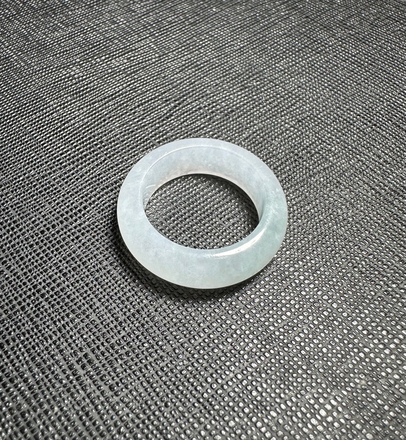 Natural Burmese Grade A Jadeite Jade White Color Icy Ring, 3.9mm Width ...