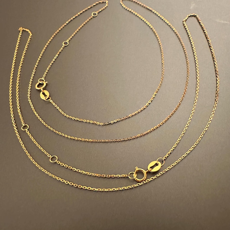 Au750 Solid Gold Necklace - Etsy