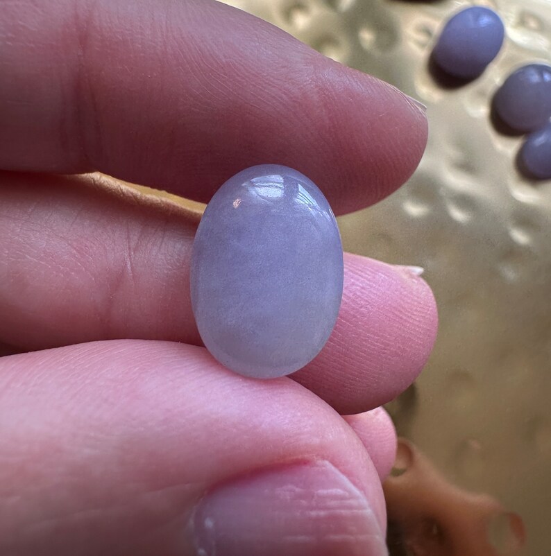 Natural Burmese Grade Jadeite Jade A Wax Texture Purplish Grey Color ...