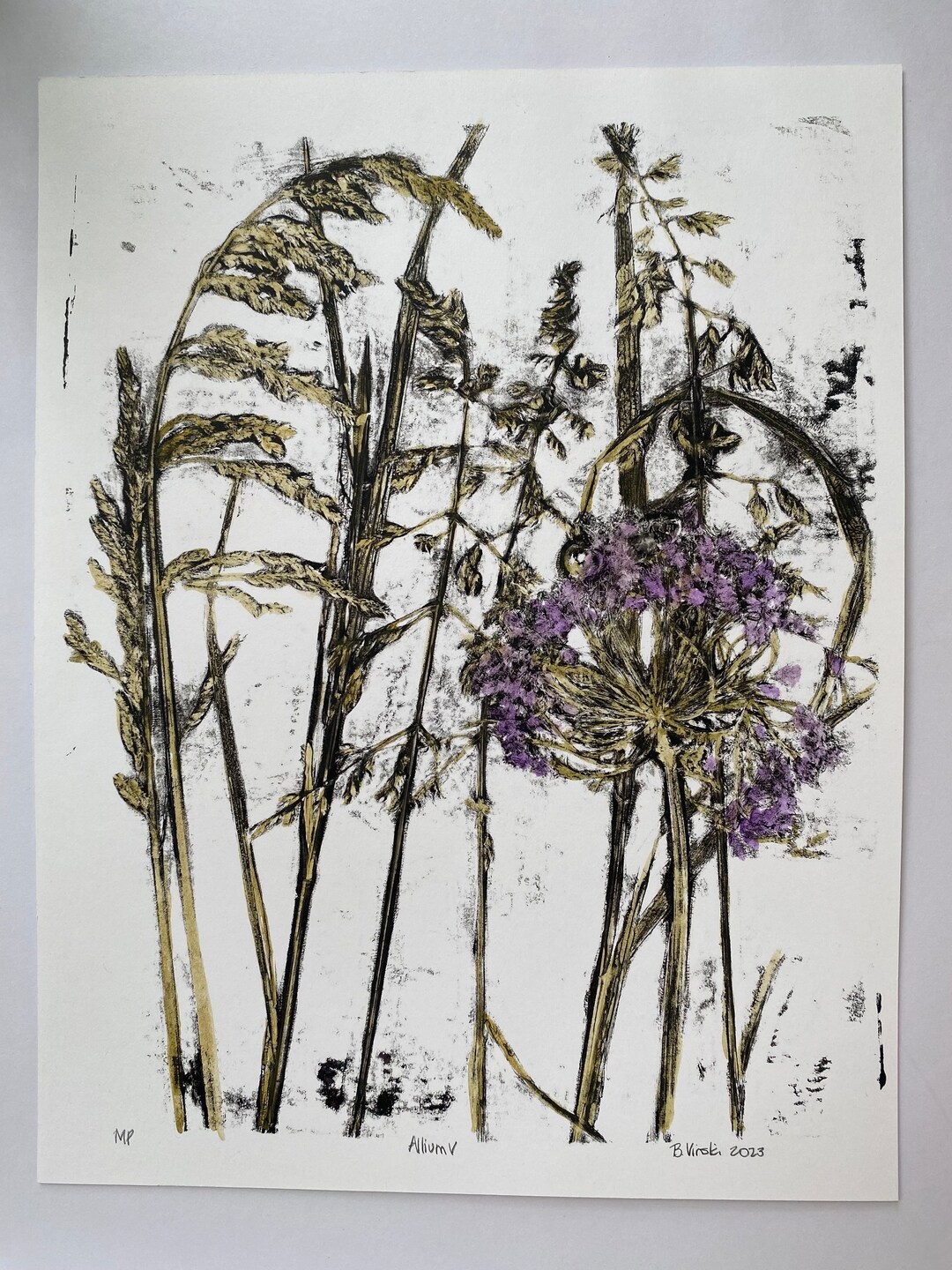 Hand-painted Original Botanical Mono Print Signed by - Etsy