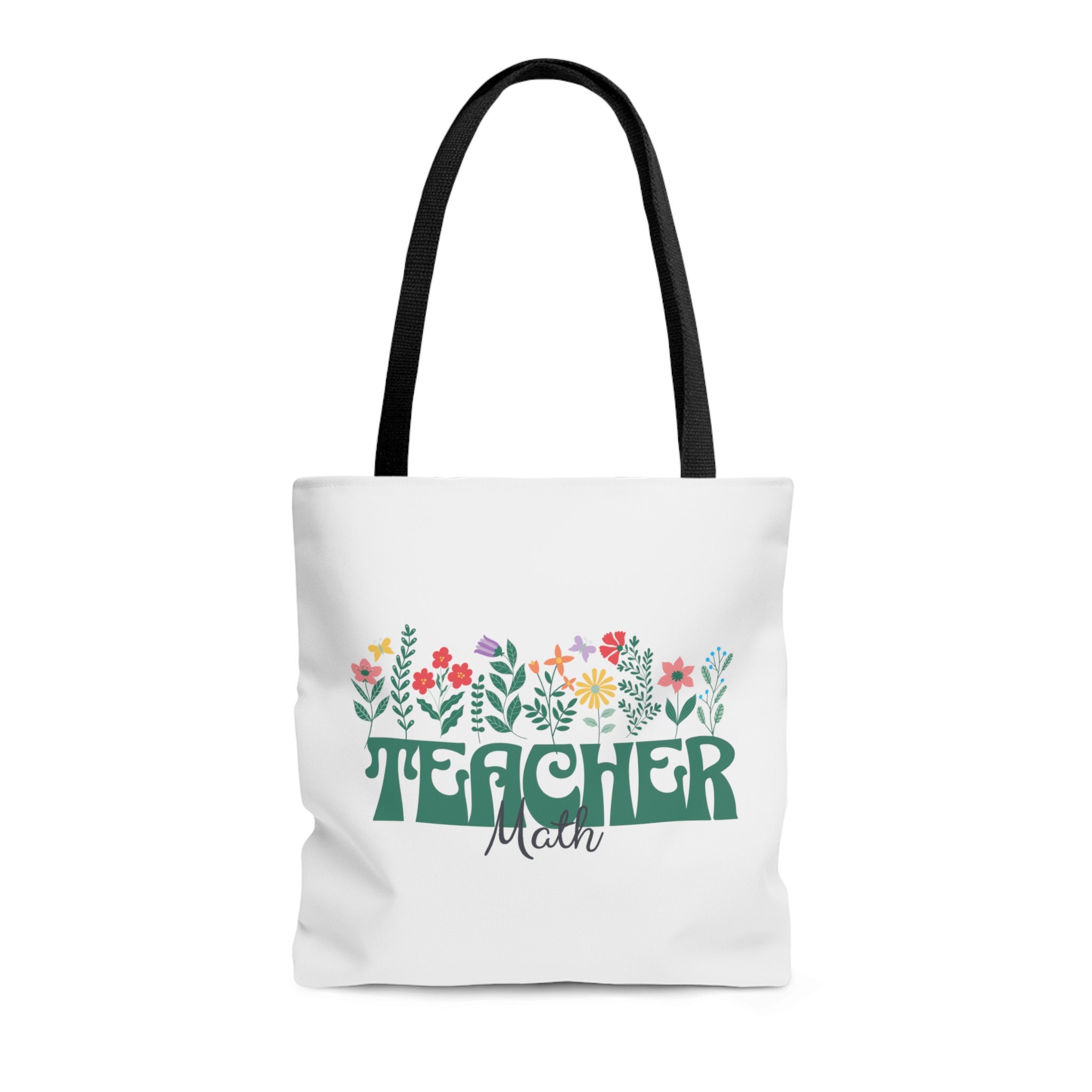 Math Teacher Canvas Tote Bags, Teacher Stuff, Floral Tore Bag, Teacher ...