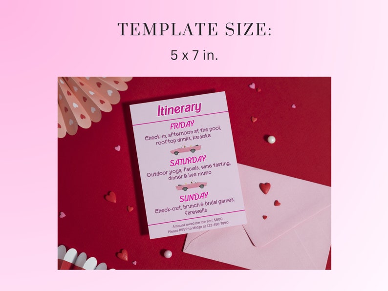 Editable Digital Bachelorette Itinerary Invitation Template - Etsy