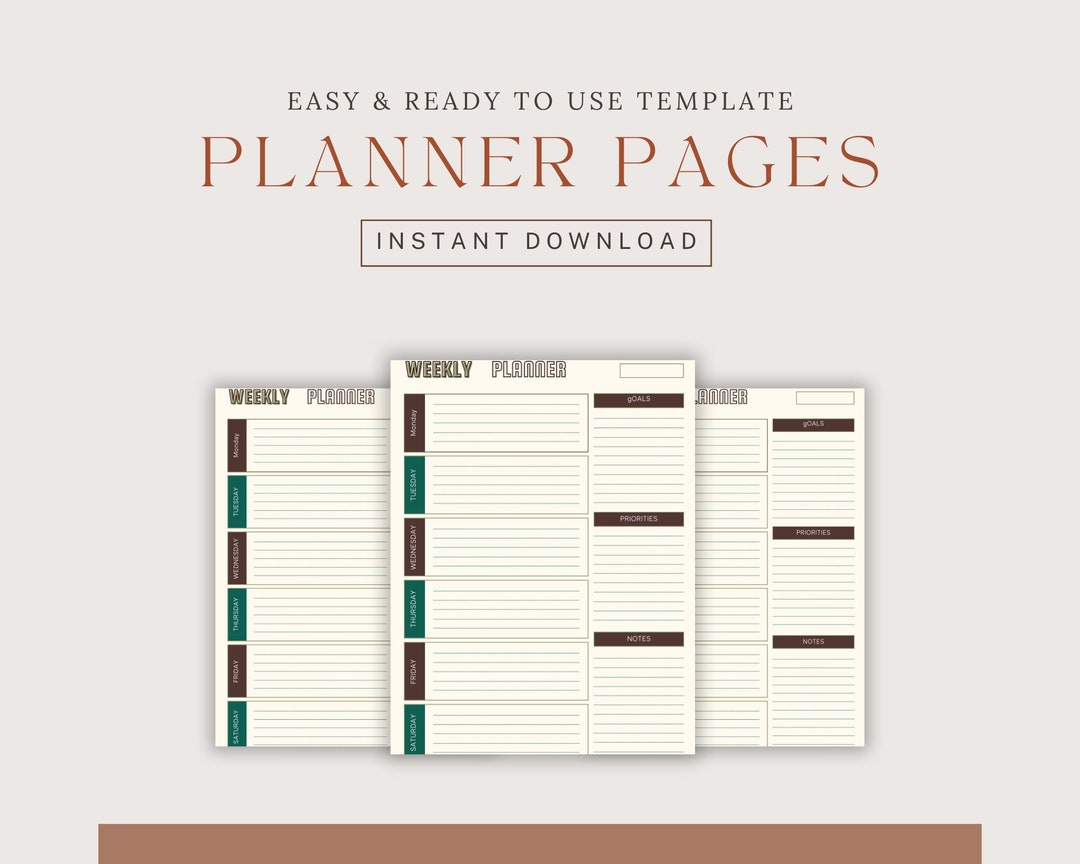 Peach Simple Modern Weekly Planner prosper Dreamy Planner - Etsy