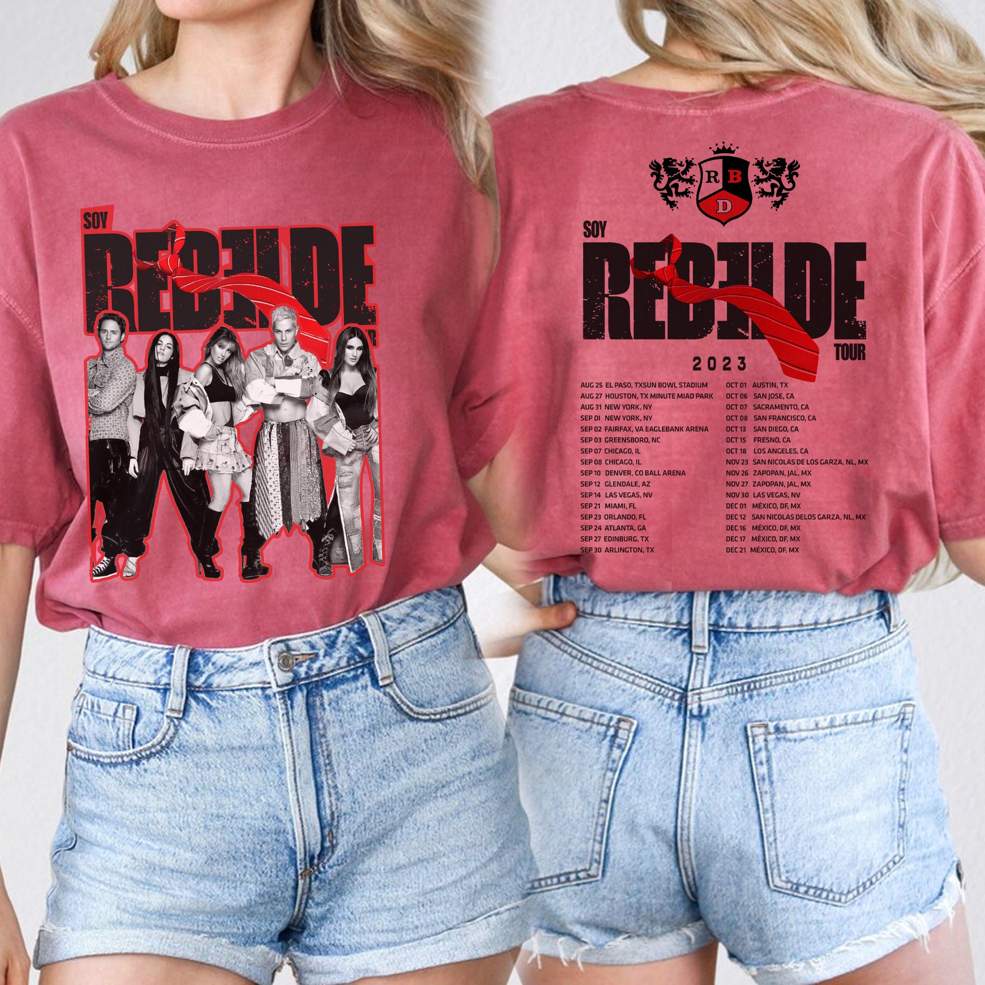 RBD Touring 2 sides T-Shirt, Rbd Fans Shirt, RBD Logo Tee, Rebelde Fans ...