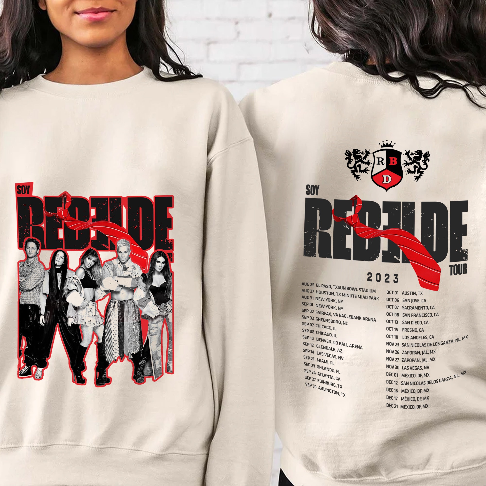 RBD Touring 2 sides T-Shirt, Rbd Fans Shirt, RBD Logo Tee, Rebelde Fans ...
