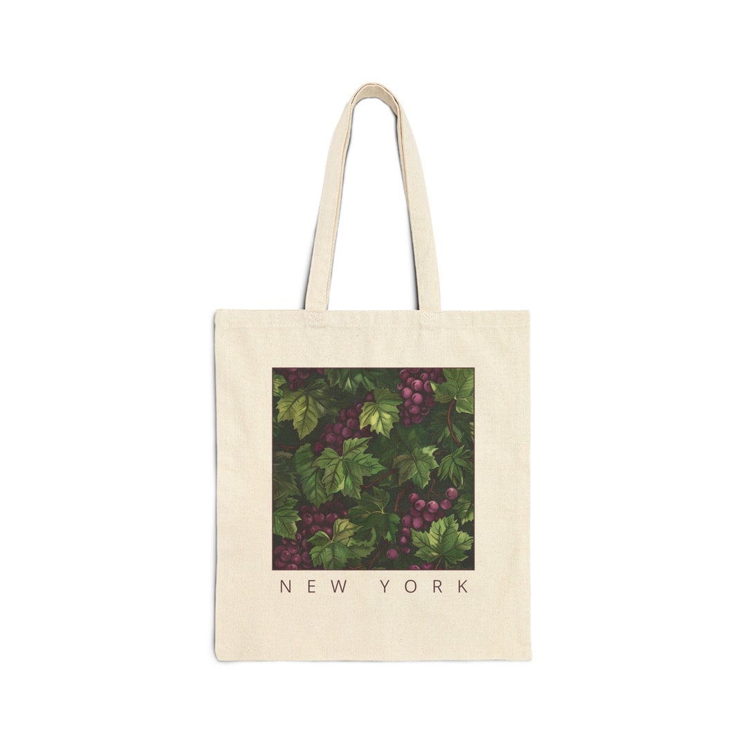 Grapevine Tote Bag Vineyard Design Grape Tote Bag Cotton Canvas Tote ...