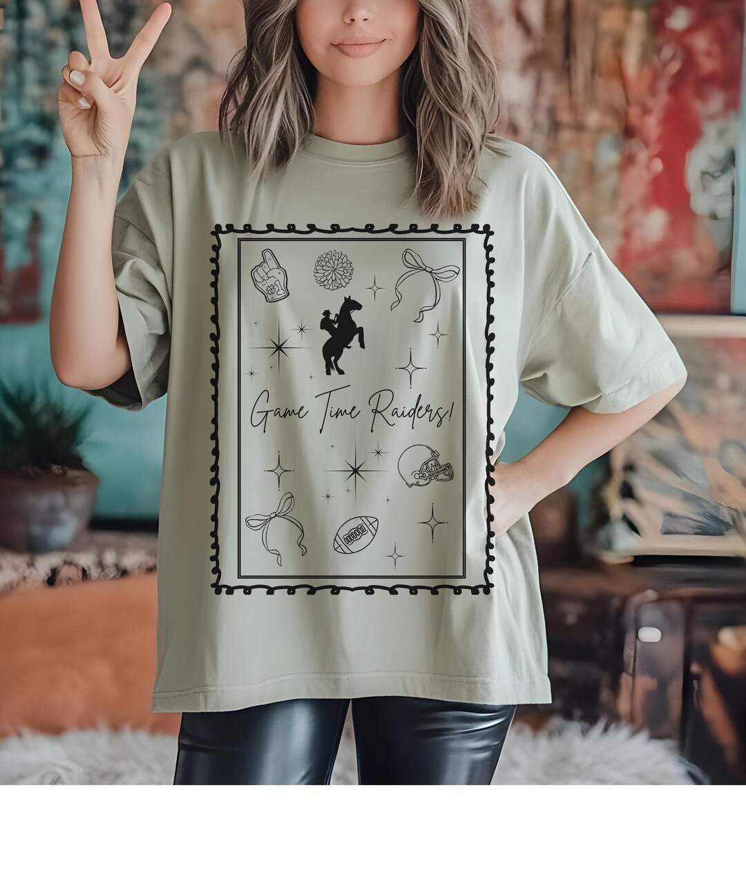 Football Game Time Raiders Shirt, Postcard Raiders Tshirt, Raiders ...