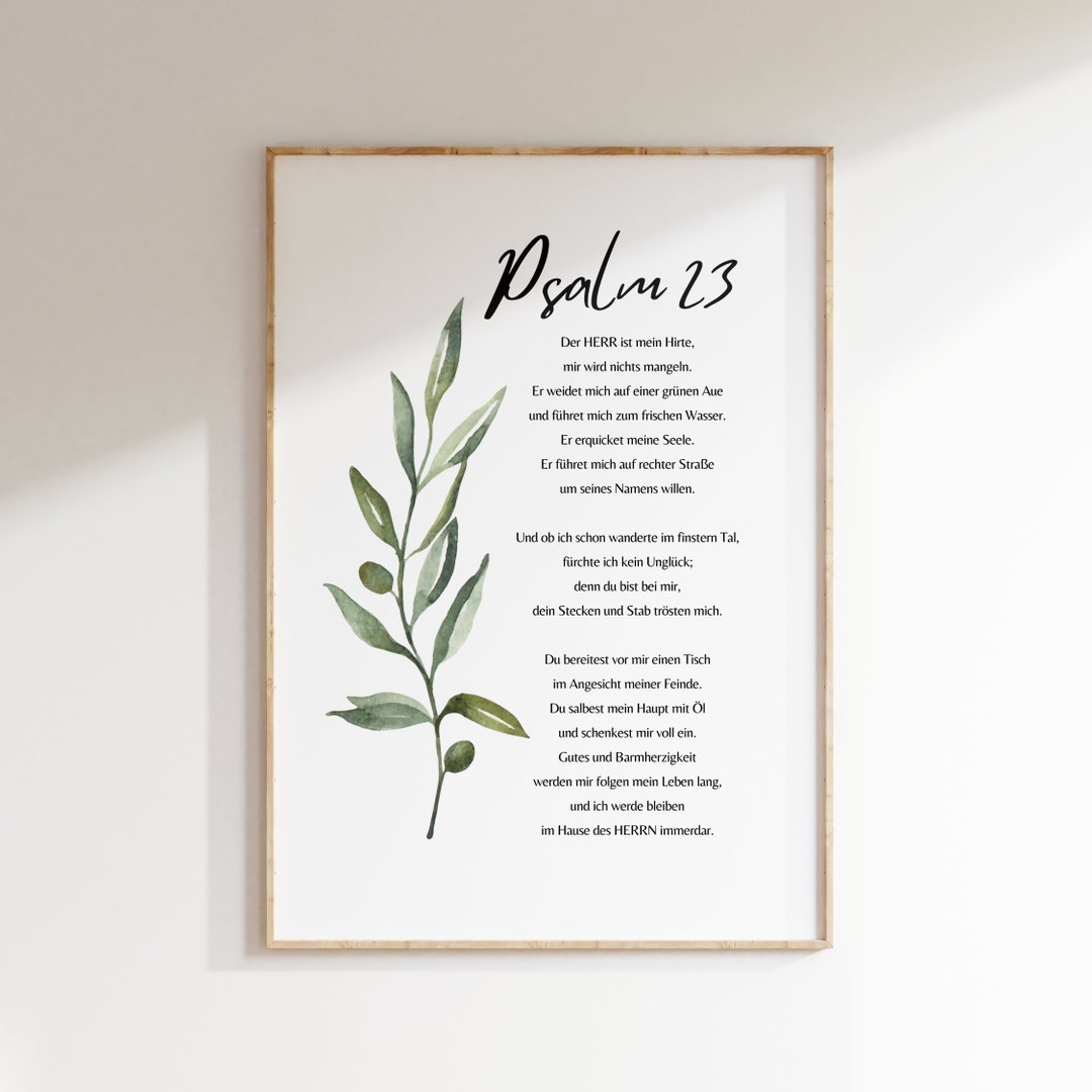 Psalm 23 Deutsch / German, Christliches Poster, Der Herr ist mein Hirte ...