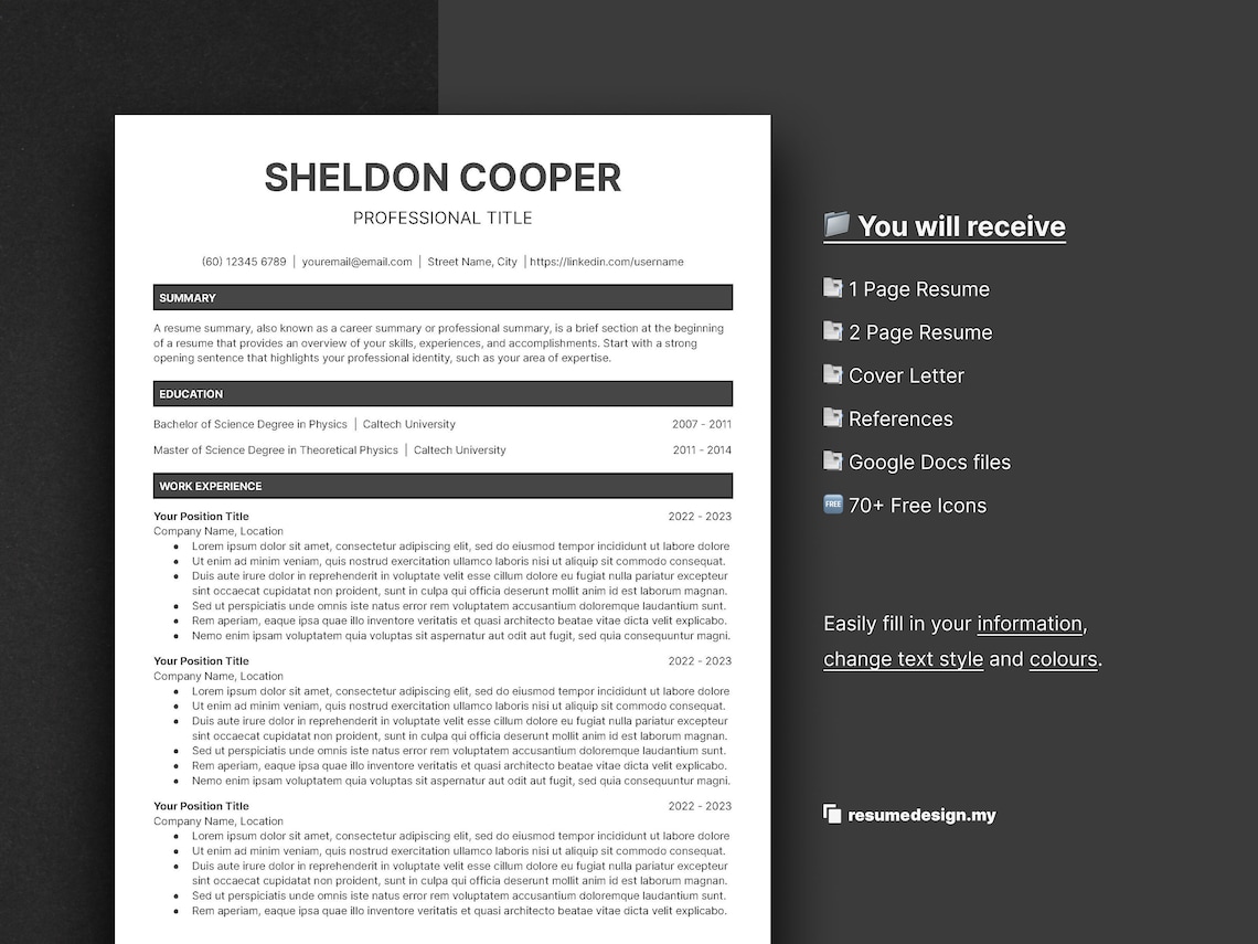 Resume Template Resume Template Google Docs Resume Template 2023 Resume ...