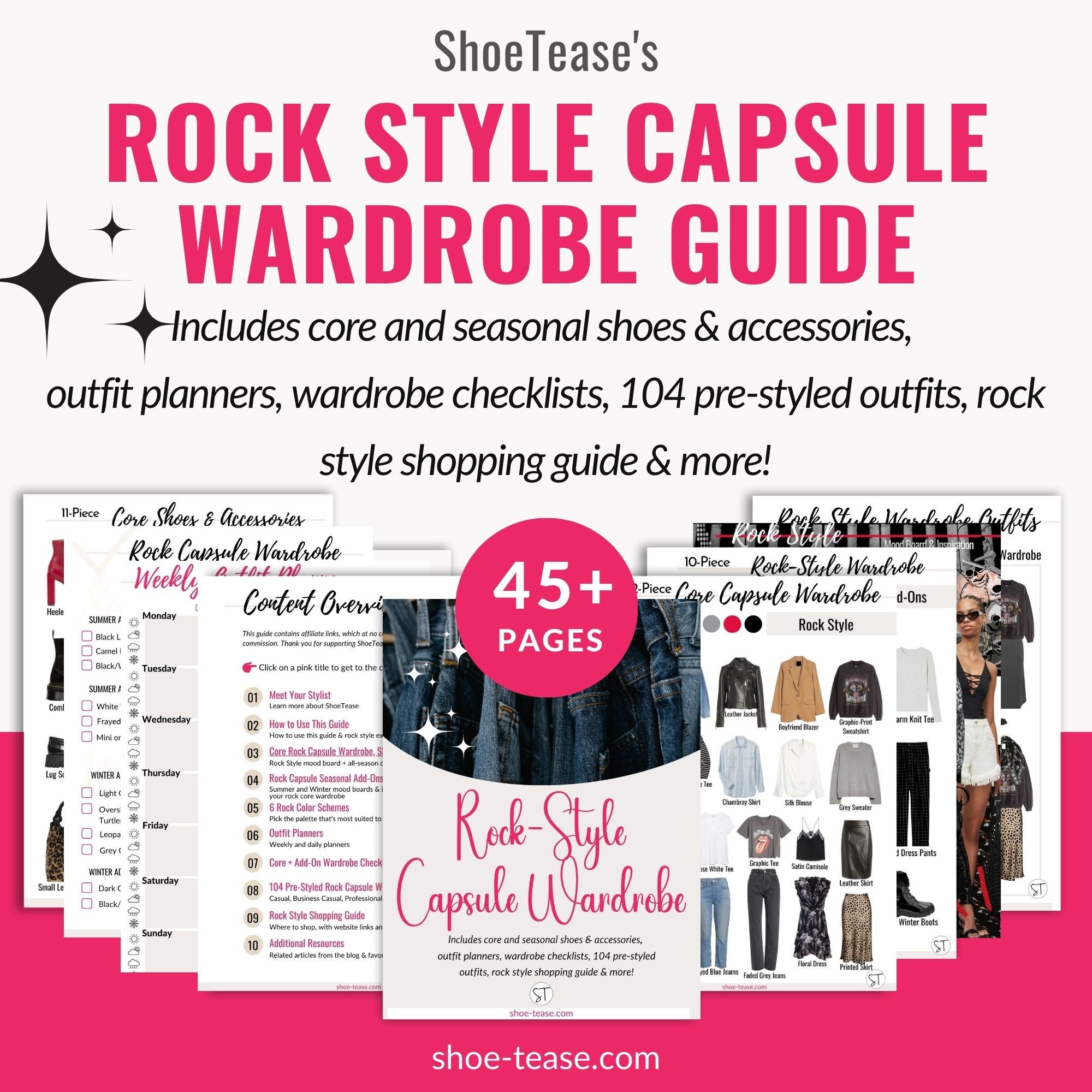 4 Season Edgy Rock Style Capsule Wardrobe Planner for Women | Core ...
