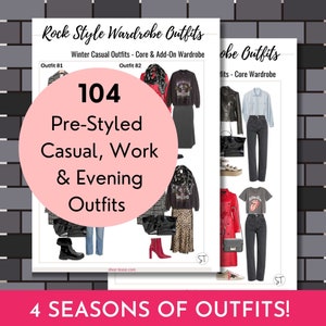 4 Season Edgy Rock Style Capsule Wardrobe Planner for Women | Core ...
