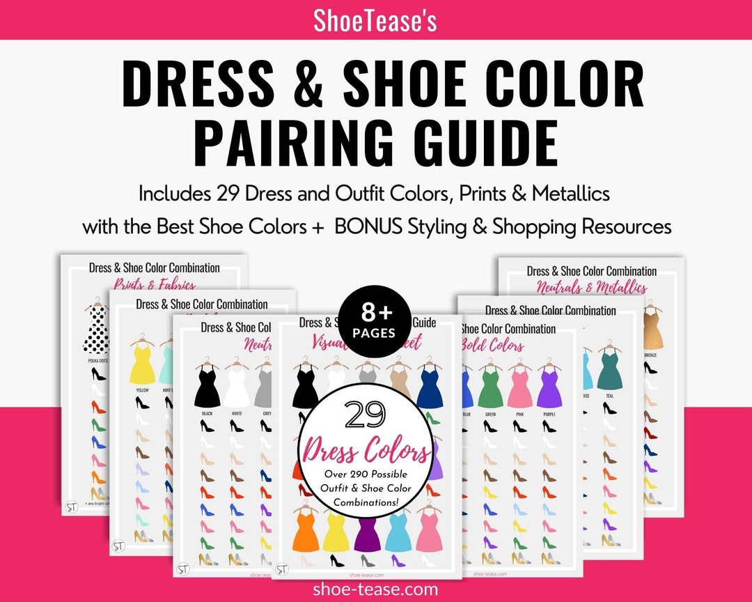 Dress and Shoe Color Pairing Guide | Cheatsheet to Match 29 Dress or ...