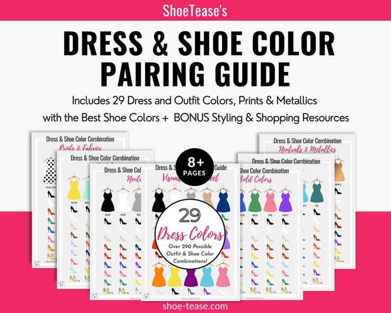 Dress and Shoe Color Pairing Guide | Cheatsheet to Match 29 Dress or ...