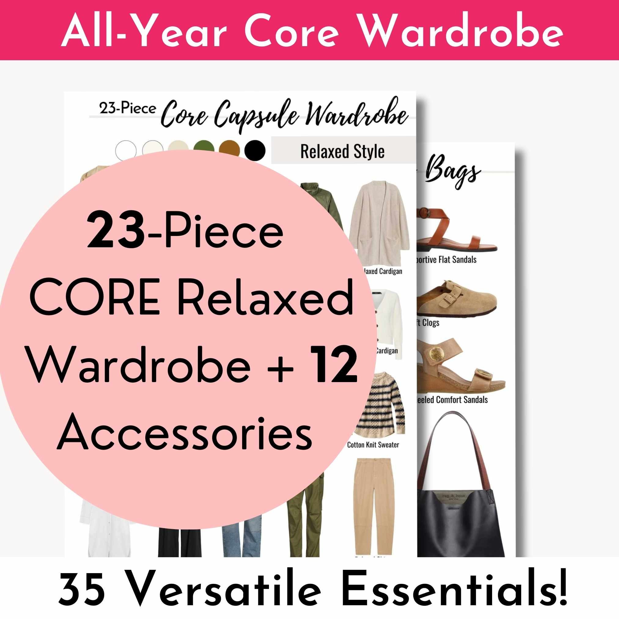 All Year Relaxed Capsule Wardrobe Planner for Women | Core Wardrobe ...