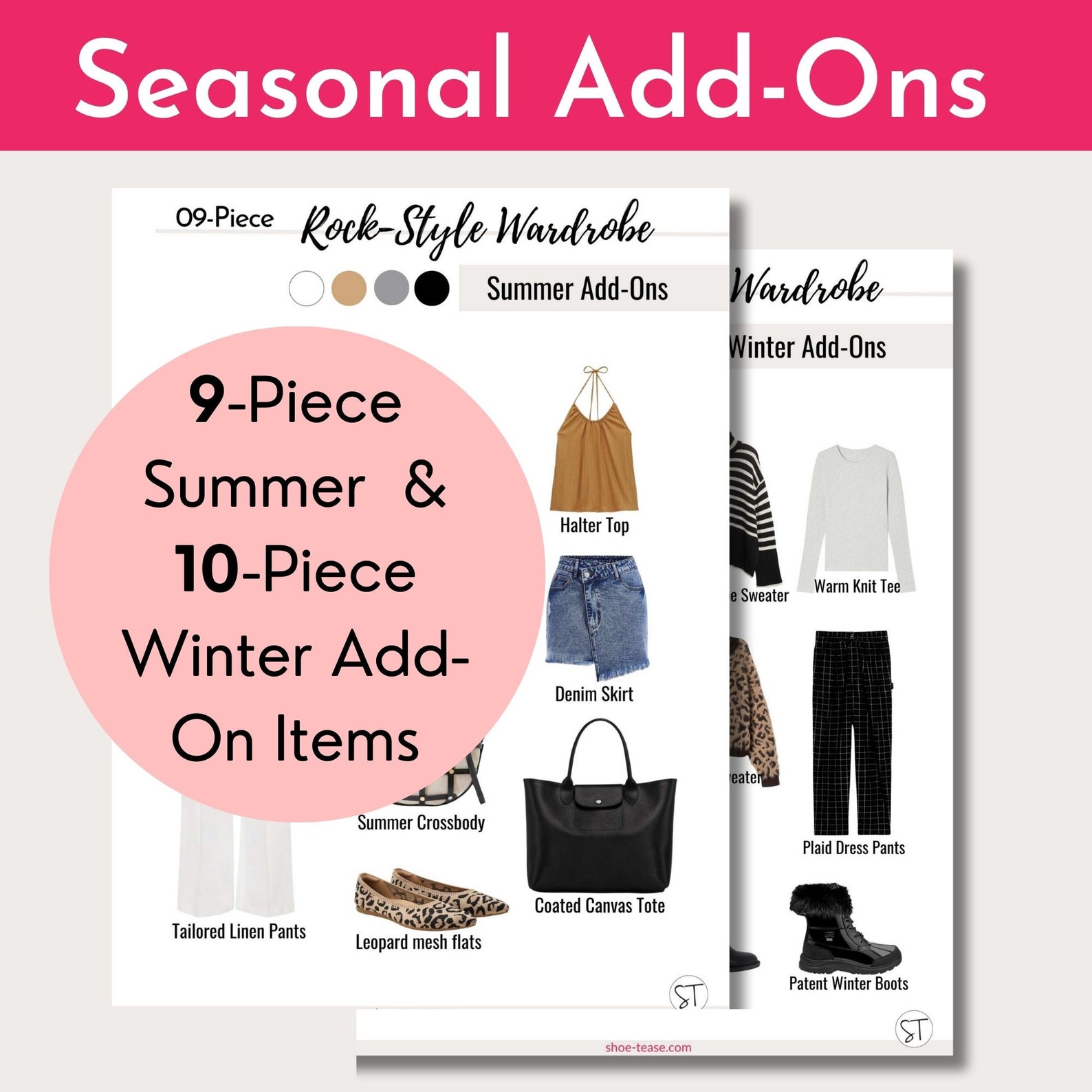 4 Season Edgy Rock Style Capsule Wardrobe Planner for Women | Core ...