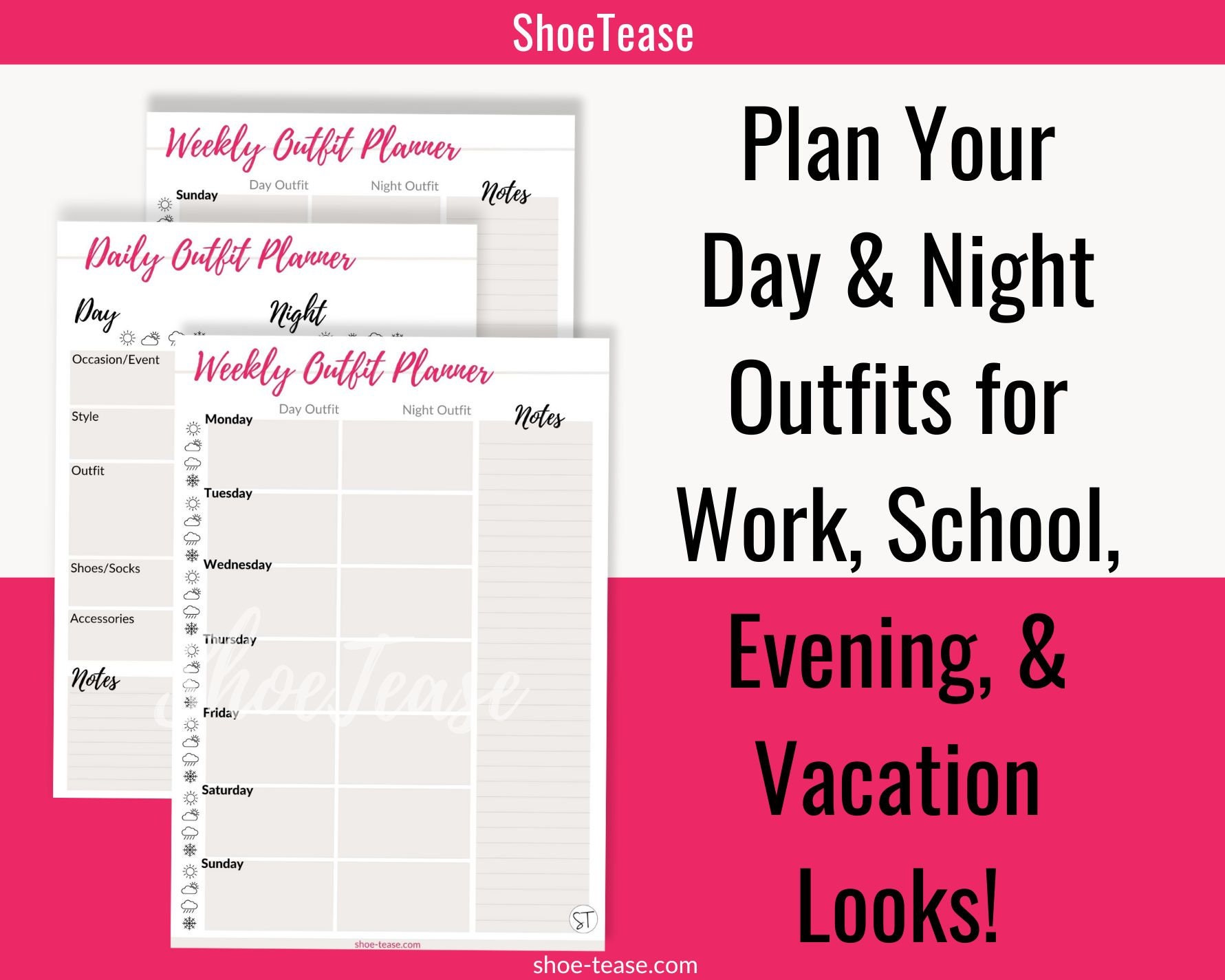 Daily Weekly Outfit Planner 1 Daily and 2 Weekly Outfit Planners ...