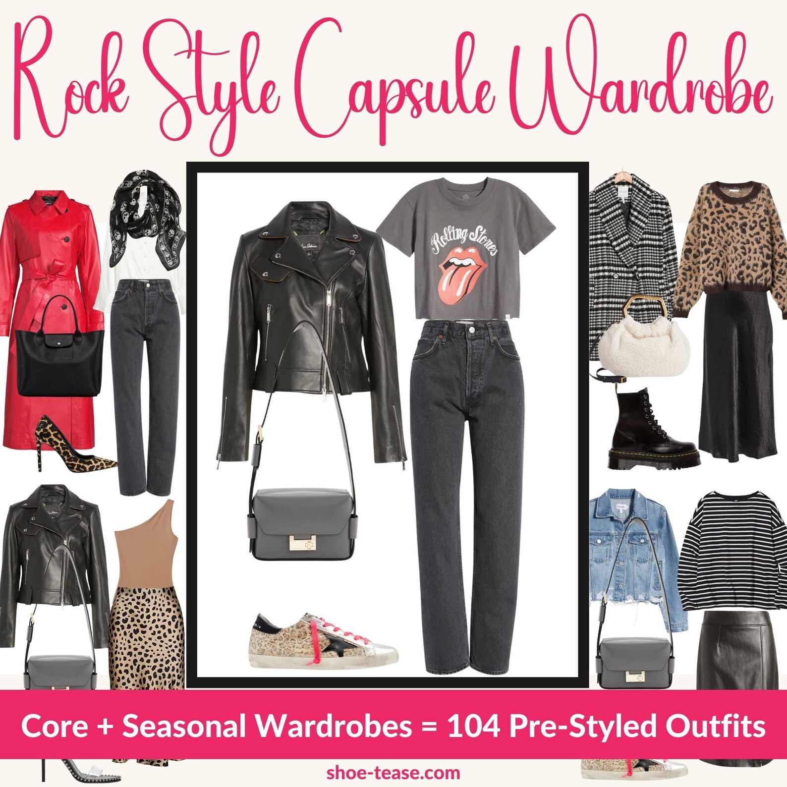 4 Season Edgy Rock Style Capsule Wardrobe Planner for Women | Core ...