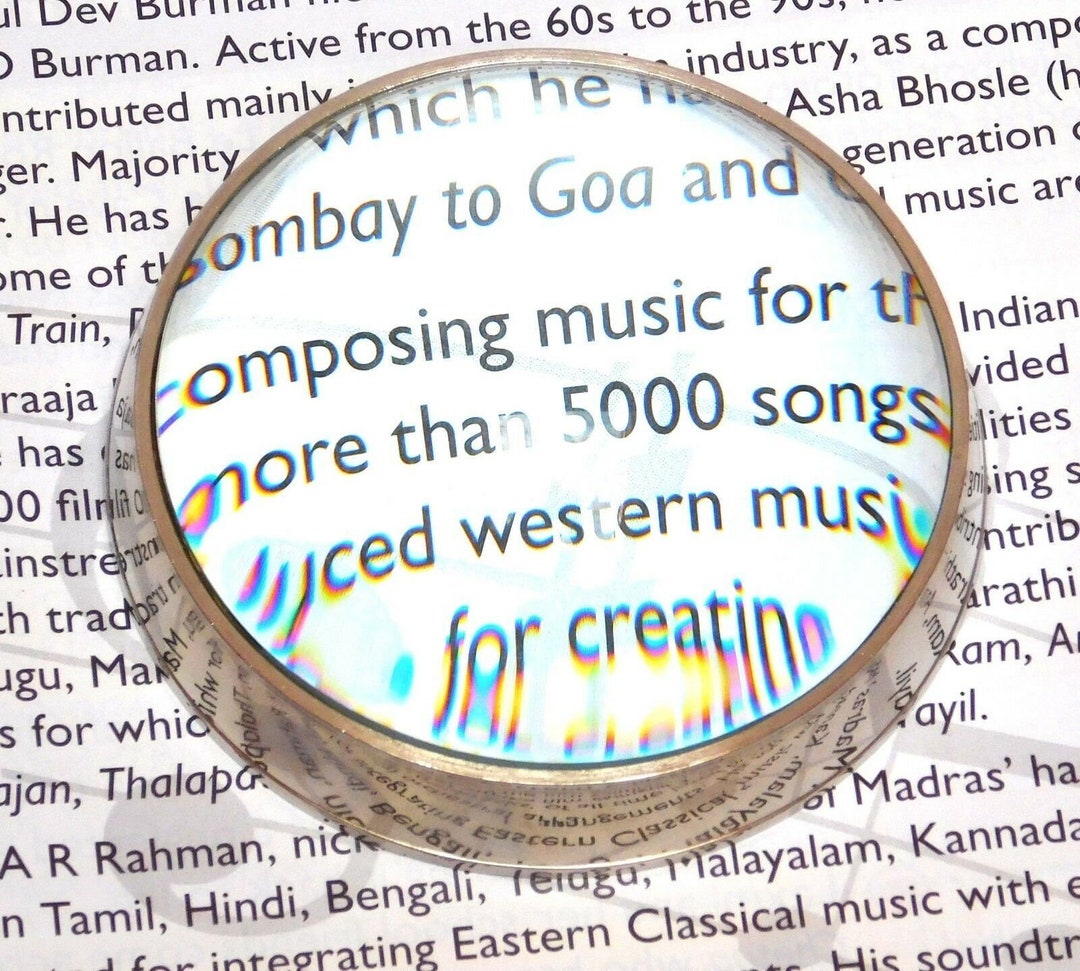 Vintage Brass Nautical Magnifying Glass Card Reader Brass Chrome Finish ...