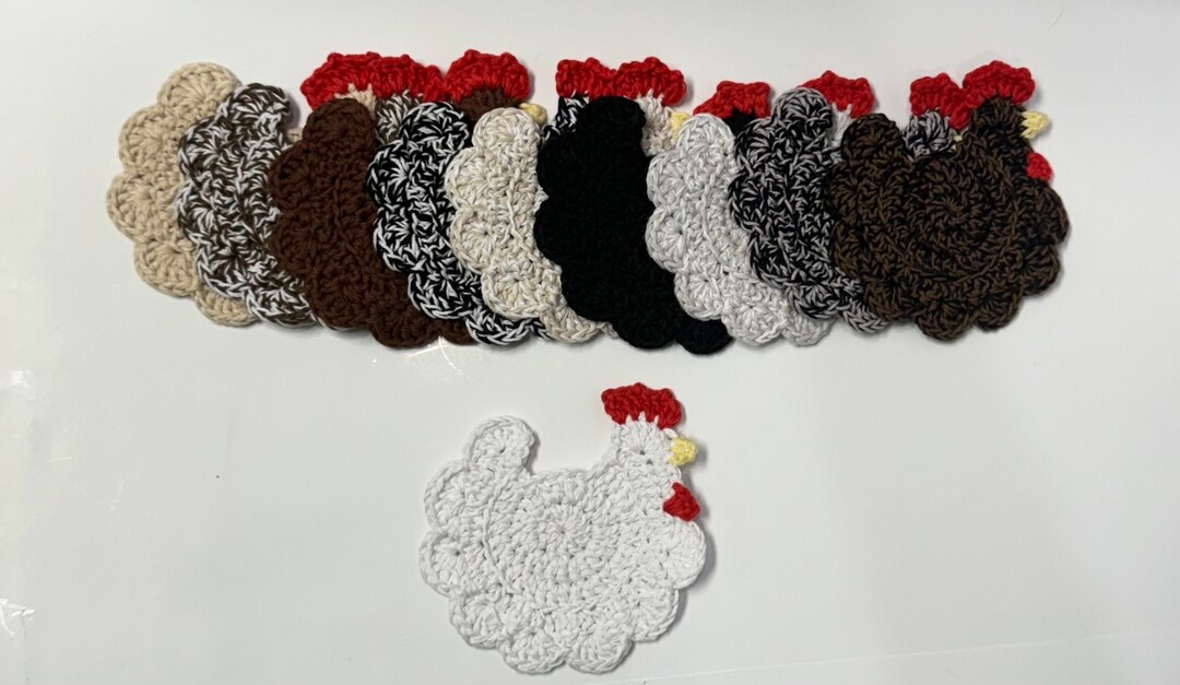 Crochet Chicken Coaster - Etsy
