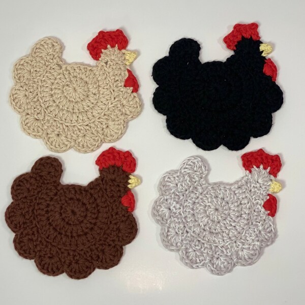 Crochet Chicken Coaster Pattern - Etsy