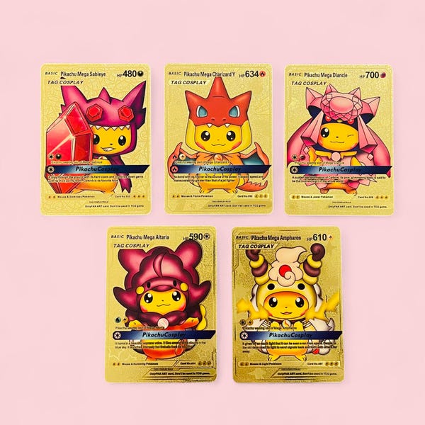 Pikachu Cosplay Cards - Etsy