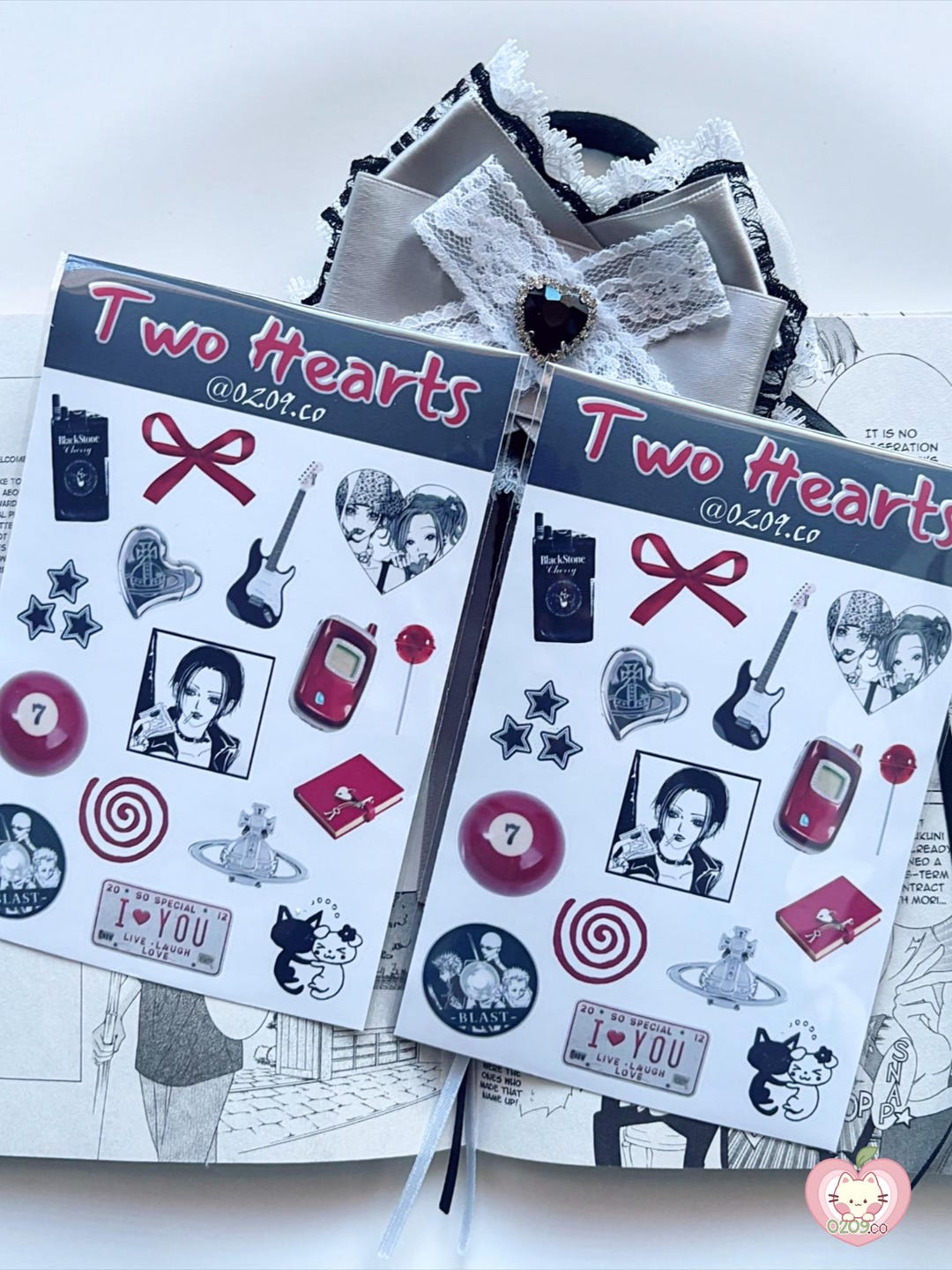 Two Hearts Anime Sticker Sheet- NANA, Hachi, Grunge, Emo Stickers ...