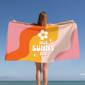 30x60 Beach Towel Mockup Template - Horizontal | Easy Canva Edit - PNG ...