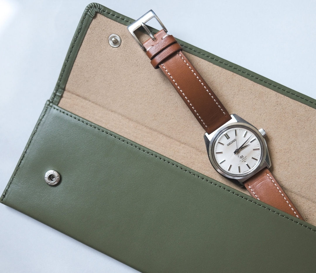 Full Grain Calfskin Leather Watch Sleeve: Travel Watch Pouch - Etsy