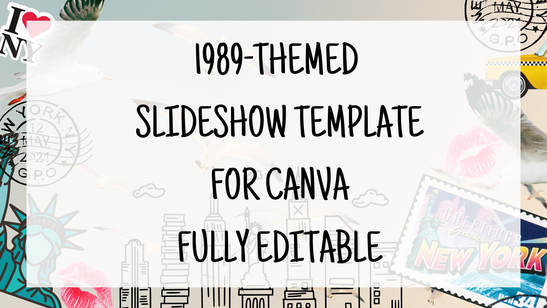 Taylor Swift 1989 Inspired Canva Slideshow Template - Etsy