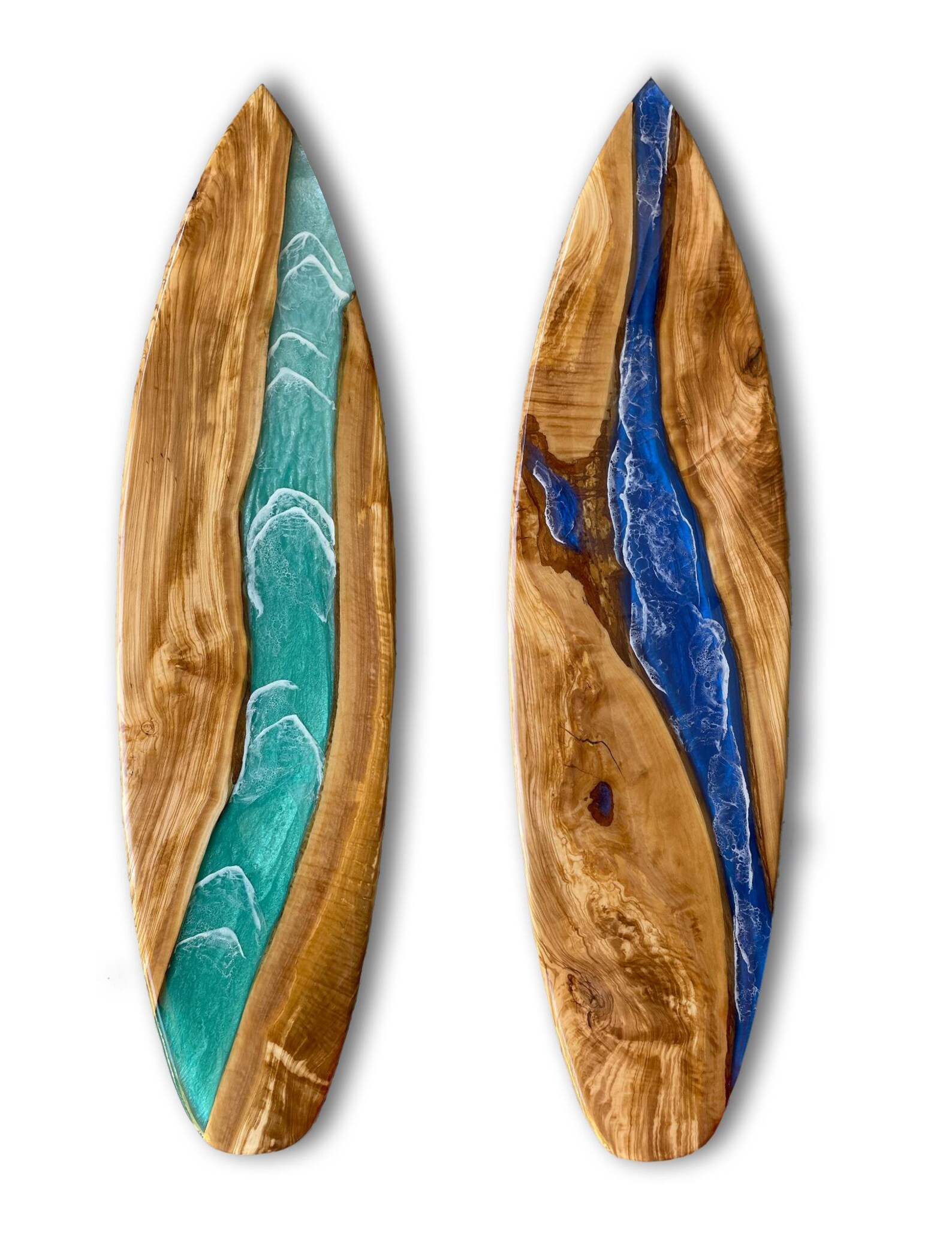 Resin River Surfboard, Live Edge, Olive Wood - Etsy