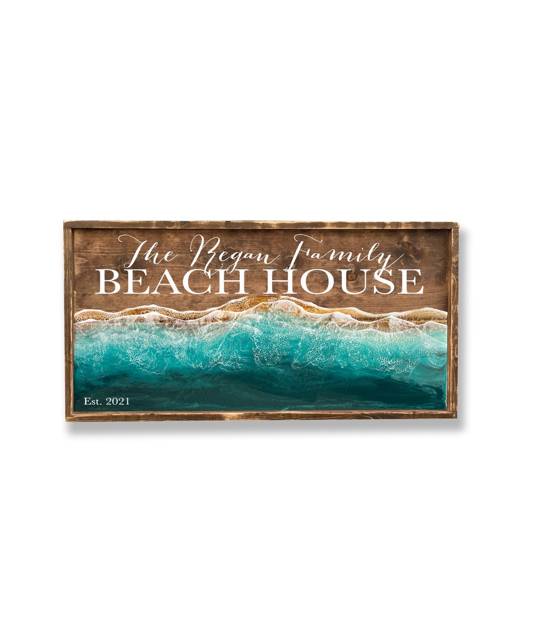 Custom Beach House Sign With Ocean Waves, Resin Wave Wall Art - Etsy