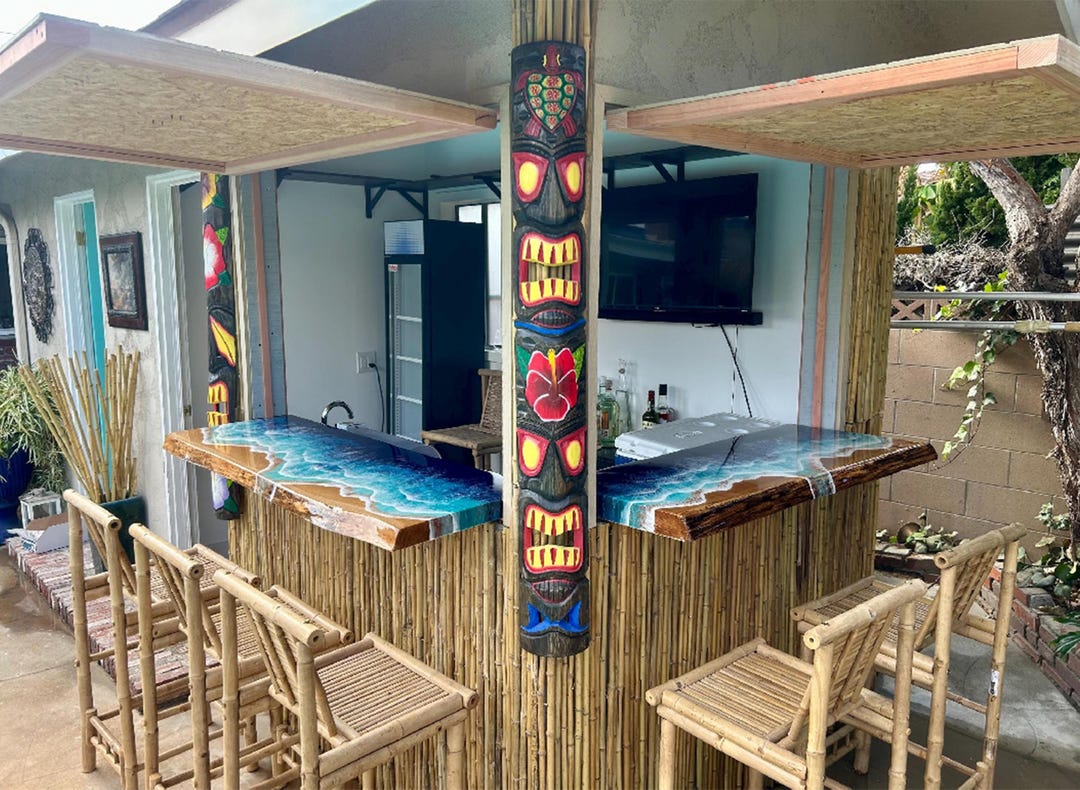 Resin Wave Bar Top, Live Edge Bar Top With Ocean Waves - Etsy