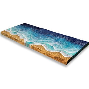 Resin Wave Bar Top Table, Live Edge Ocean Table - Etsy