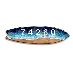 Resin Wave Surfboard, Home Address Surfboard, Custom Address Sign - Etsy