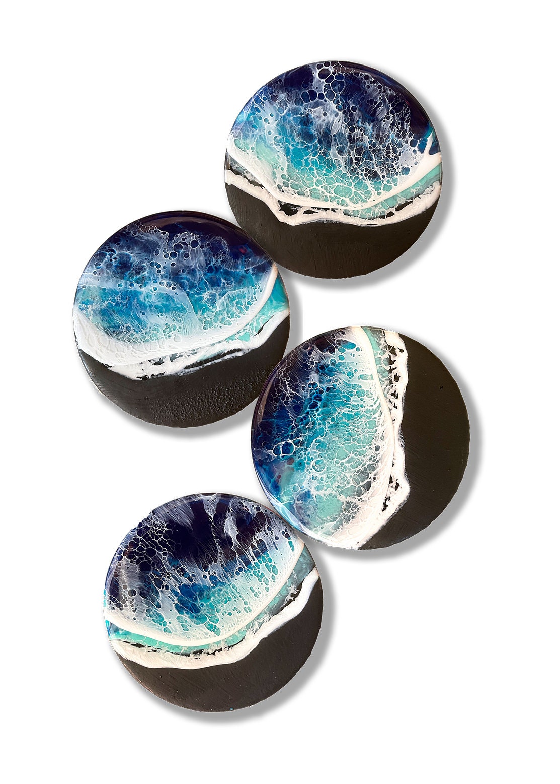 Resin Wave Coasters, Set of 4 - Etsy