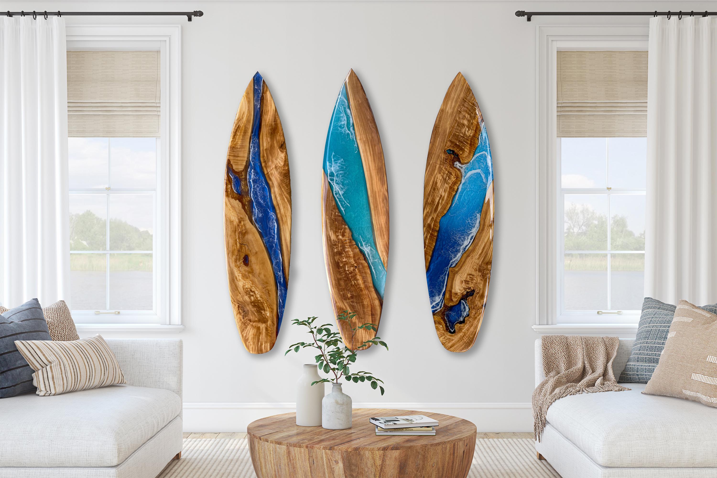 Resin River Surfboard, Live Edge, Olive Wood - Etsy