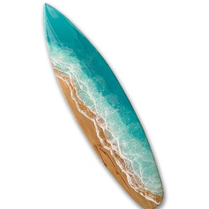 6' Ocean Surfboard With Aqua & Mint Waves - Etsy
