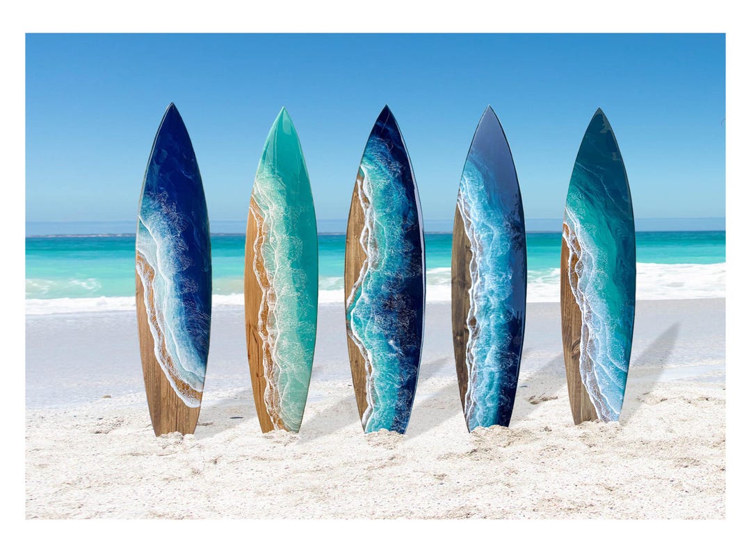 6' Ocean Surfboard With Waterfall Edge, Surfboard Wall Art - Etsy