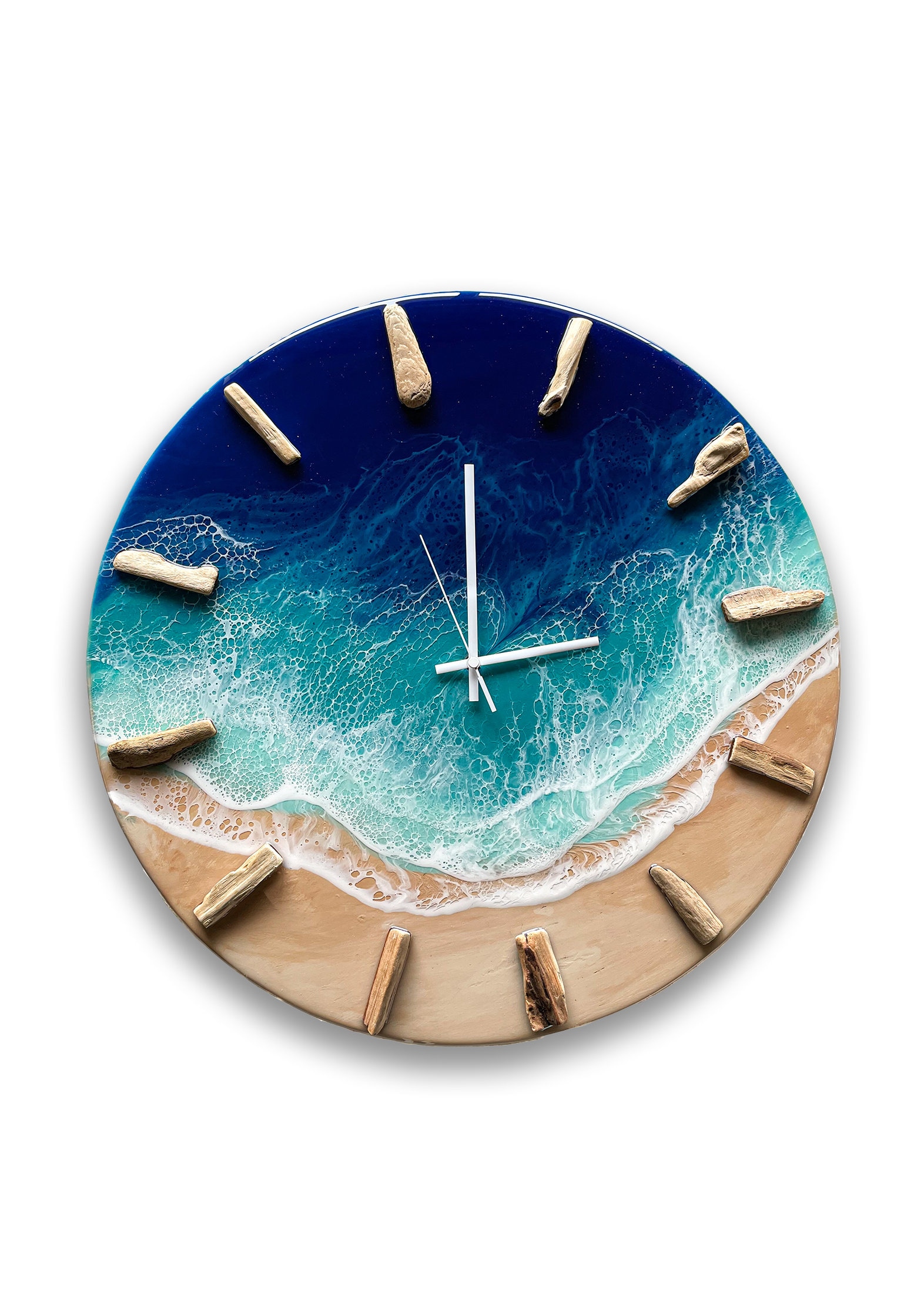Ocean Clock With Driftwood Numbers - Etsy