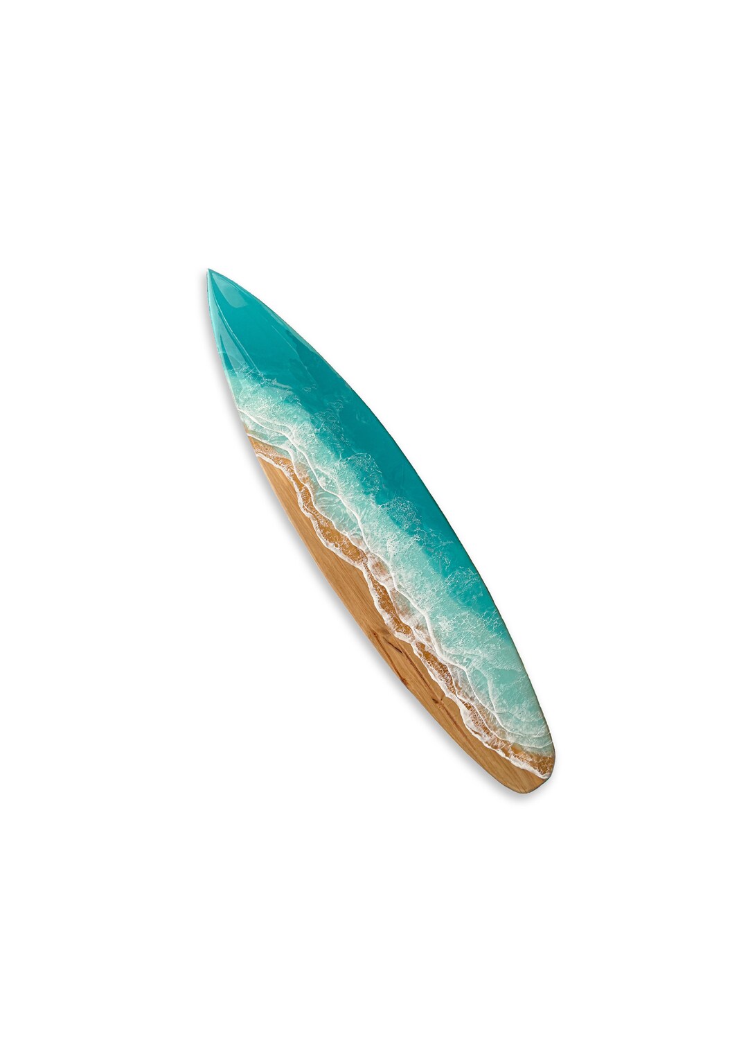 6' Resin Surfboard With Aqua & Mint Waves - Etsy