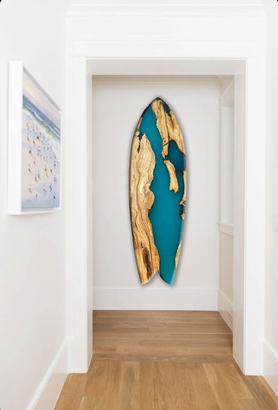 Olive Wood River Surfboard, 6' Epoxy Resin Surf Art - Etsy
