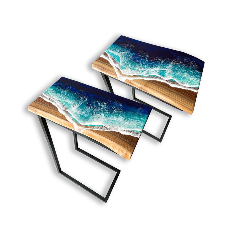 Walnut Epoxy Table - Etsy