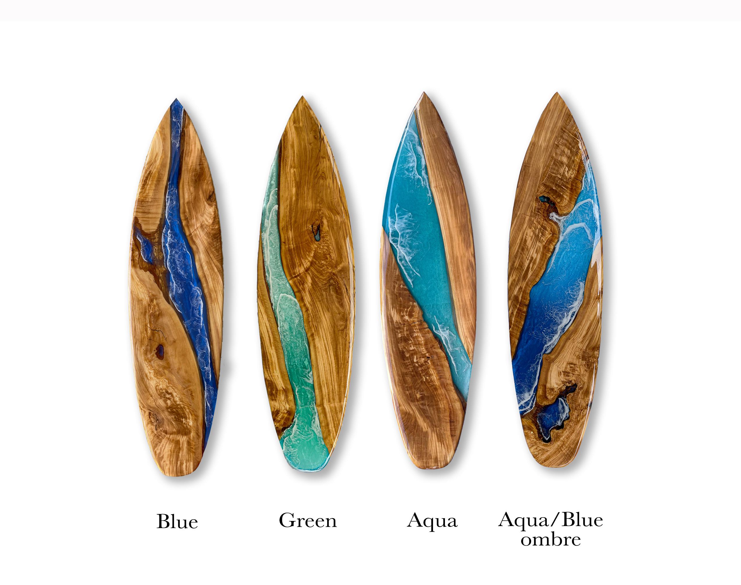 Resin River Surfboard, Live Edge, Olive Wood - Etsy