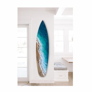 6' Ocean Surfboard With Waterfall Edge, Surfboard Wall Art - Etsy