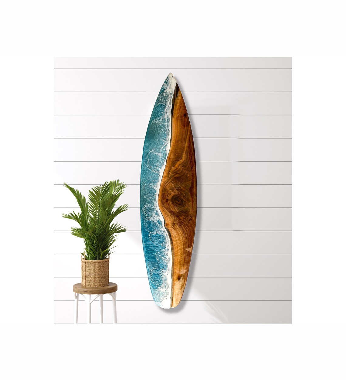 River Surfboard, Live Edge Black Walnut Wood, Epoxy Resin Surfboard - Etsy